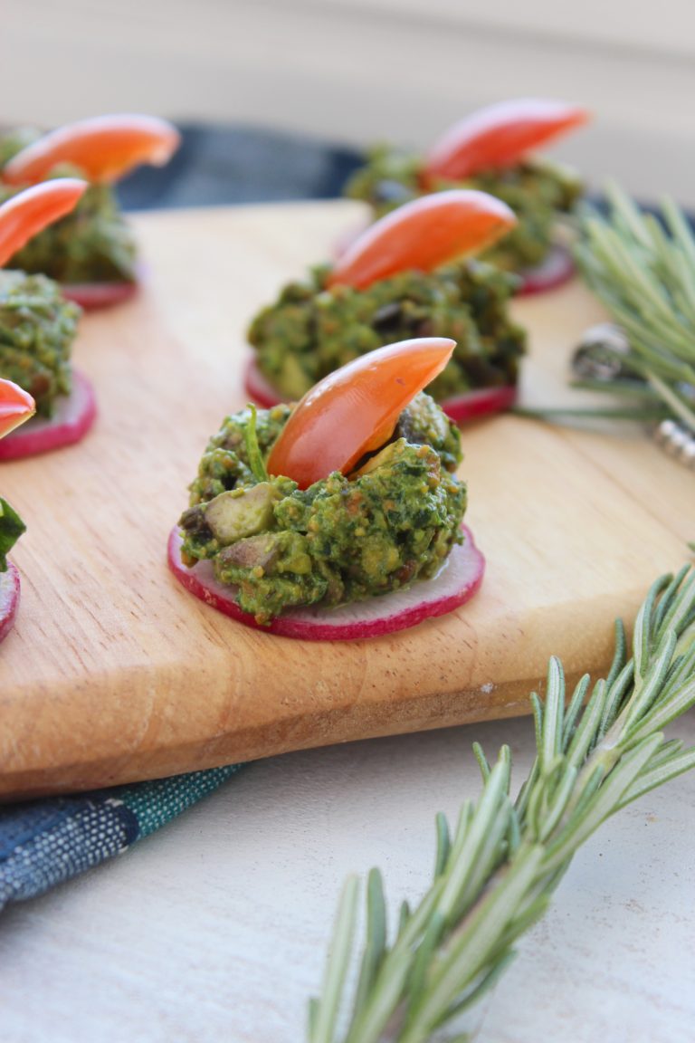 Pistachio Pesto Canapés - The Fitchen