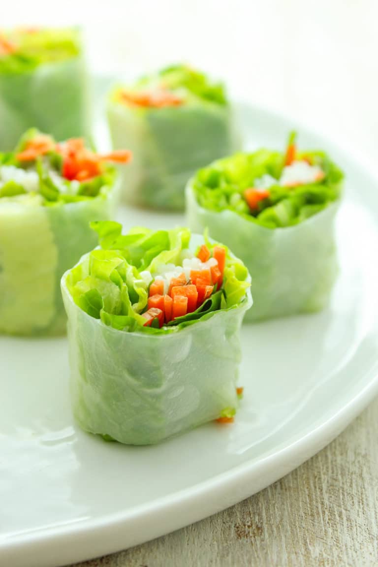 Summer Rolls with Creamy Peanut Dip and Chili Garlic Sauce - The Fitchen